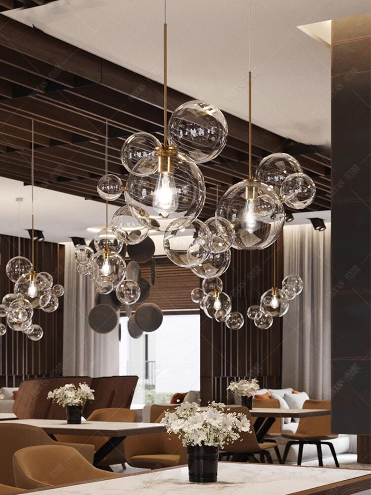 YMMY Стеклянная люстра, Е27, шарообразная