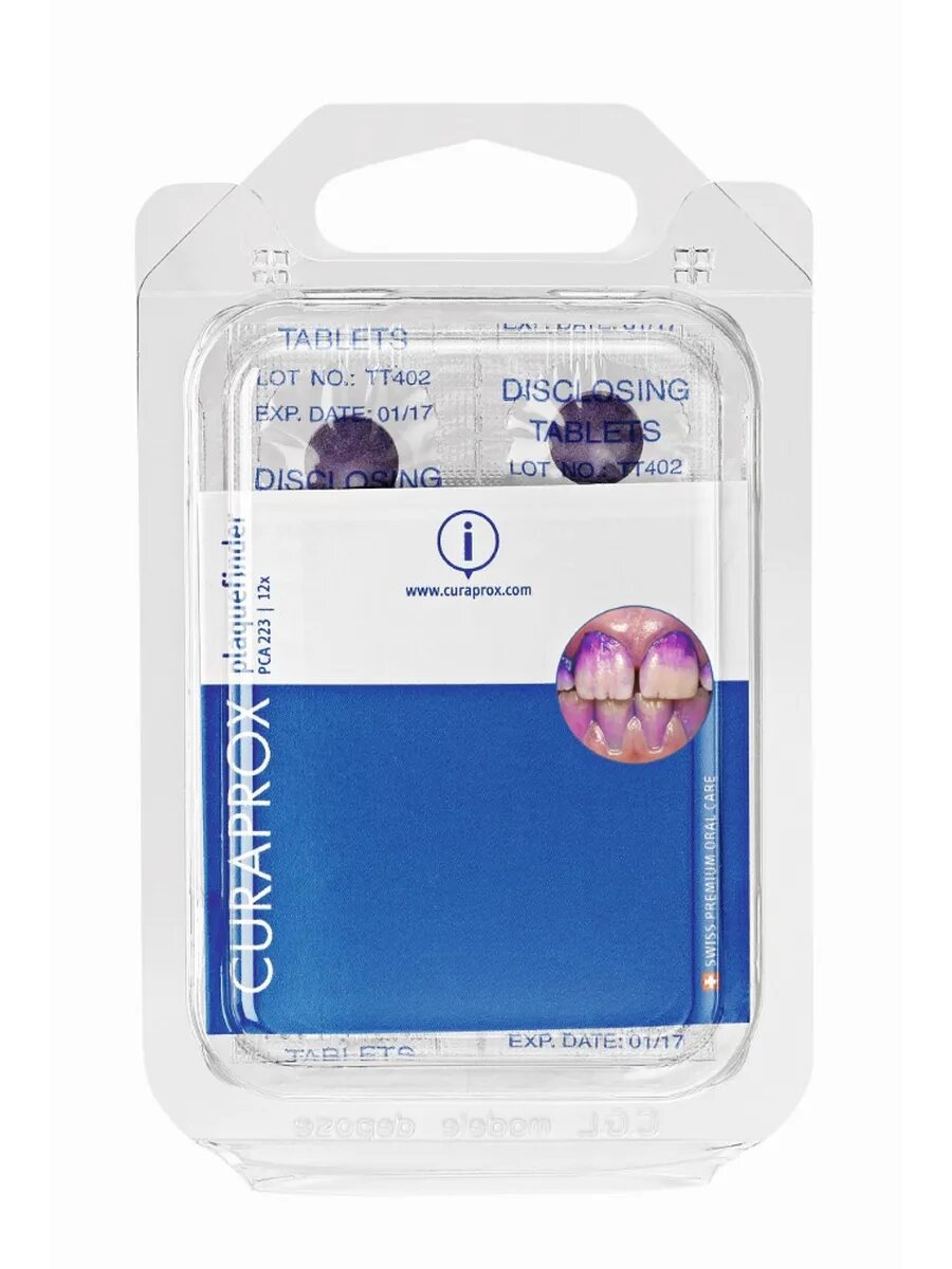 Curaprox таблетки для индикации зубного налета 12 шт.
