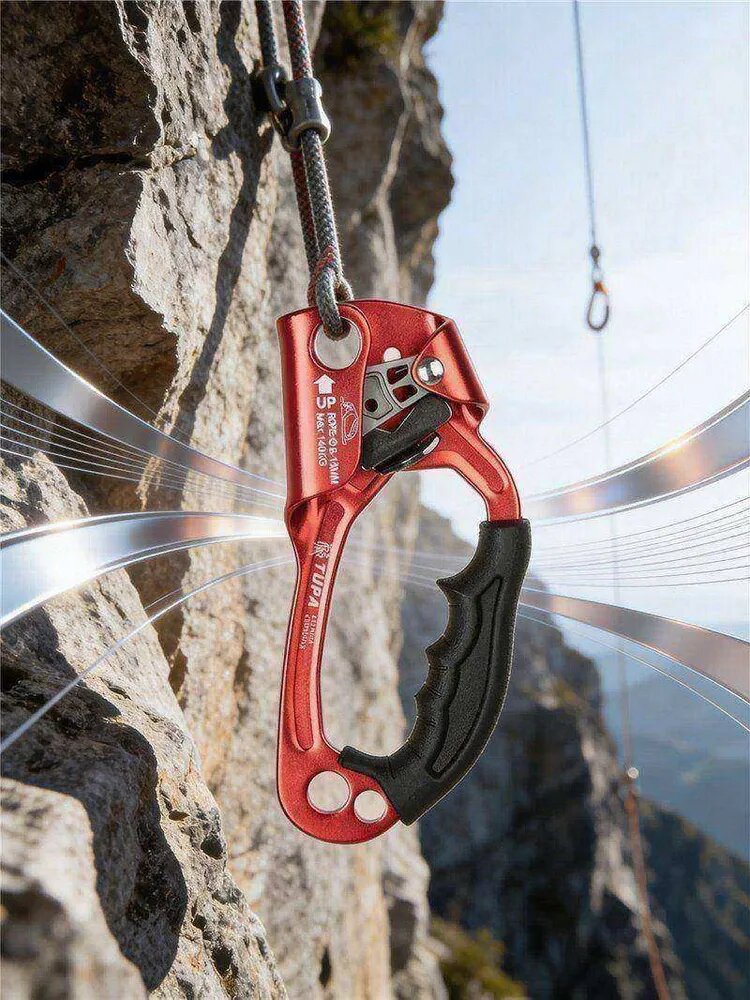 Зажим Вертикаль Жумар правый TUPA Красный для скалолазания, для веревки 8-13 мм, 1 шт