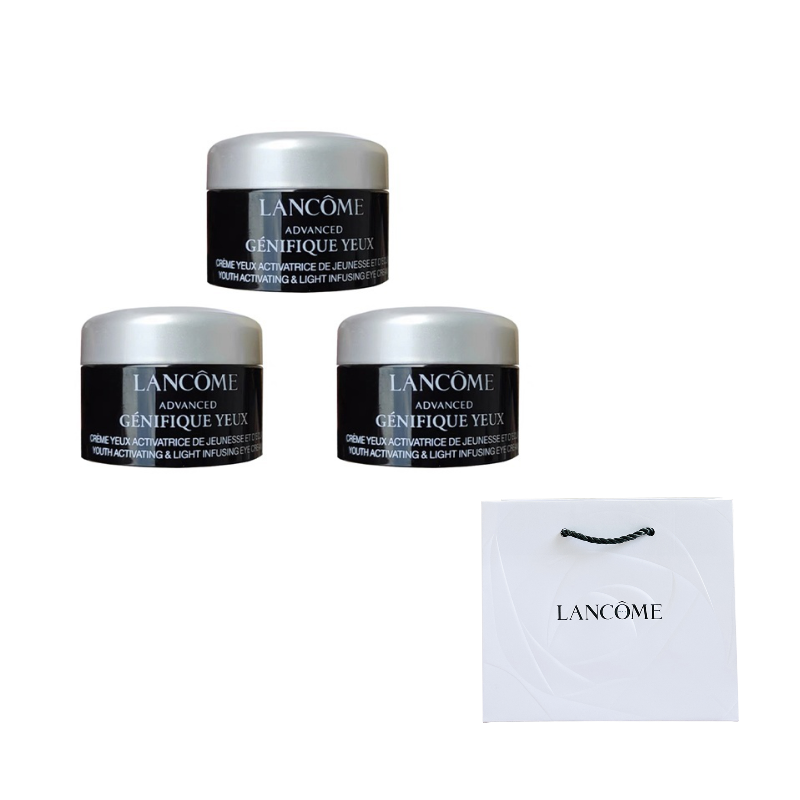 Крем для глаз женский LANCOME 2 Black Bottle осветляющий подтягивающий увлажняющий от темных кругов и морщин, набор пробников 5ml*3