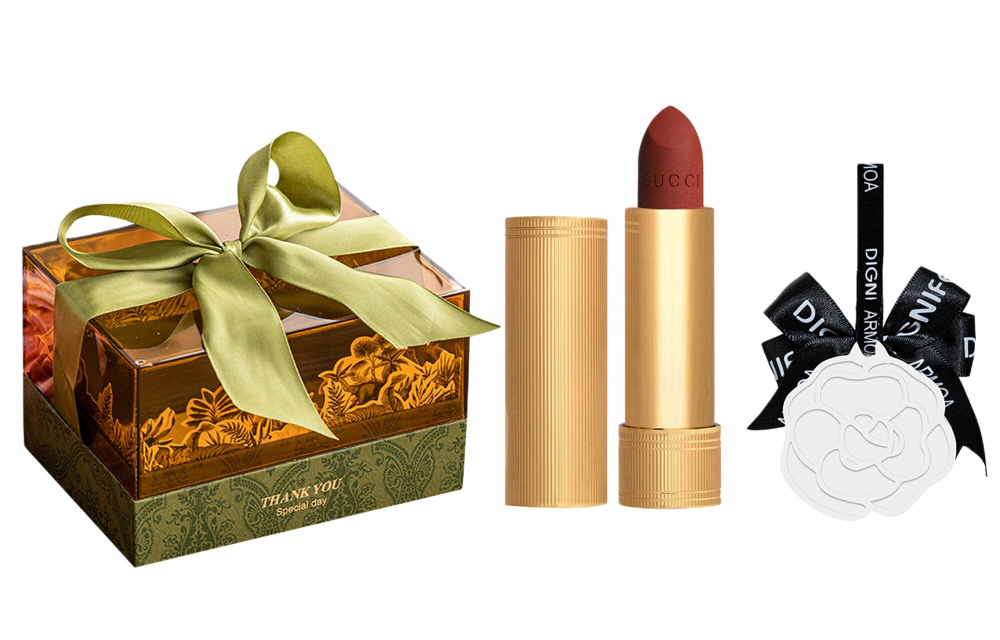 Набор косметики женский GUCCI Acrylic Mori Style Box, бархатная матовая помада нежно-розового цвета