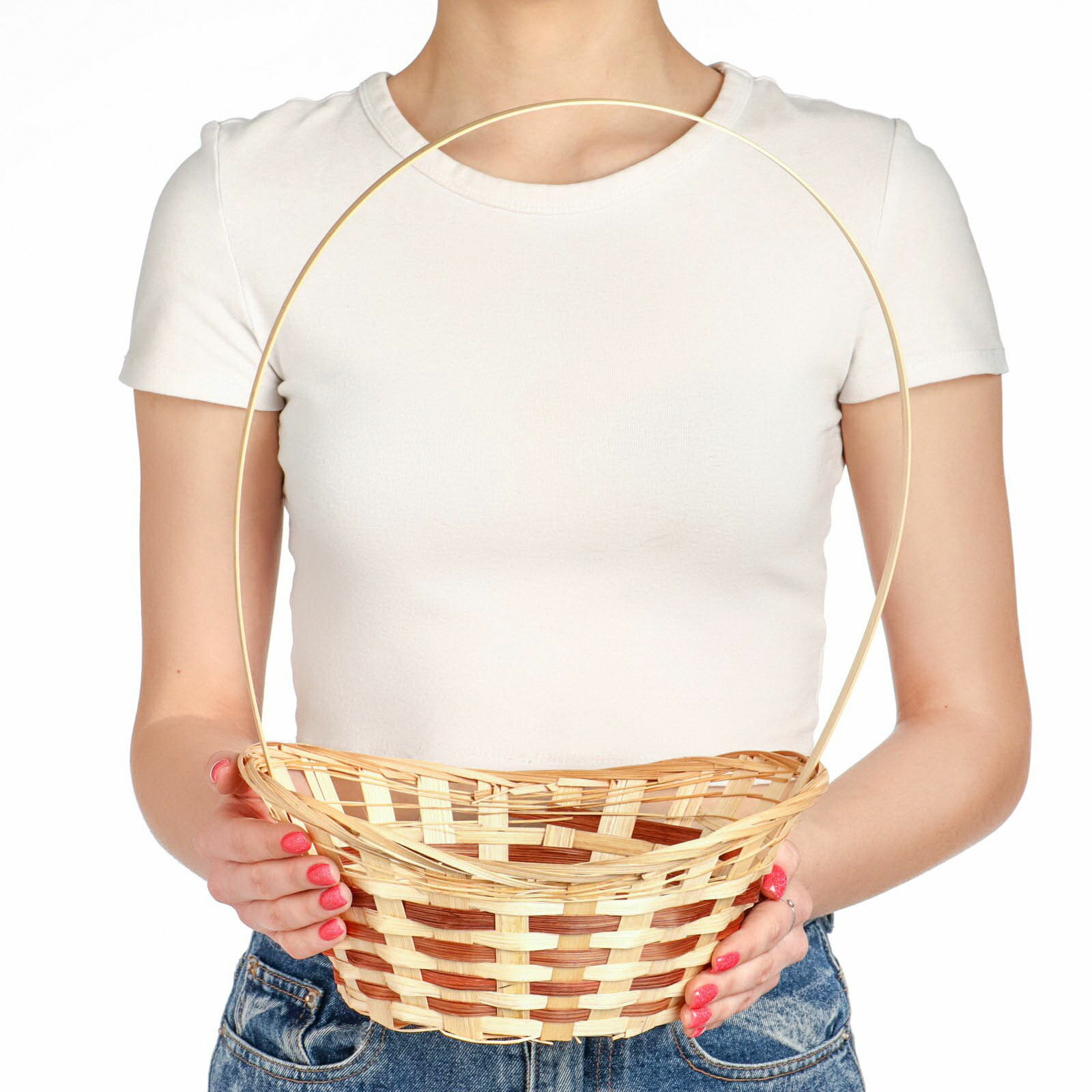 Корзина плетёная для хранения "Ладья", 24x17x8 см, бамбук, дизайн: однотонный