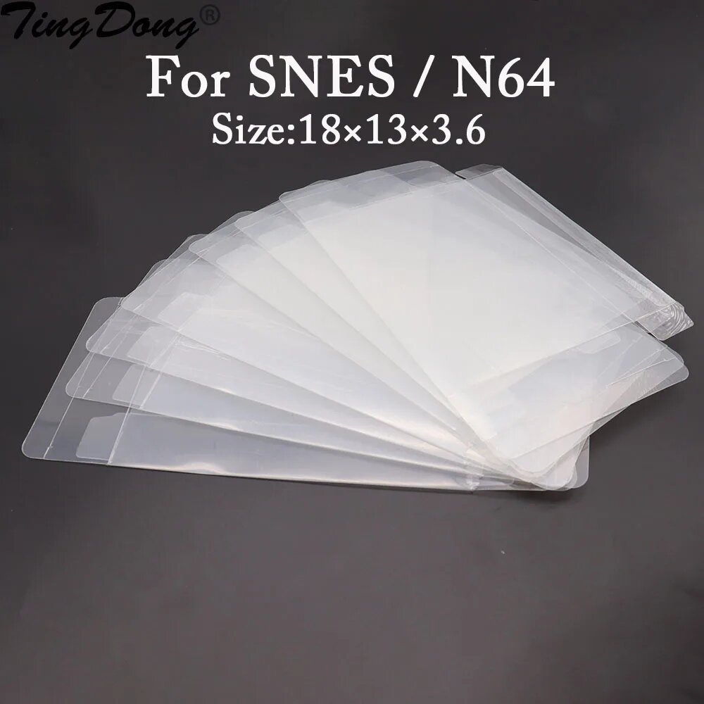 Прозрачные чехлы для SNES и N64, TingDong, 10 шт.