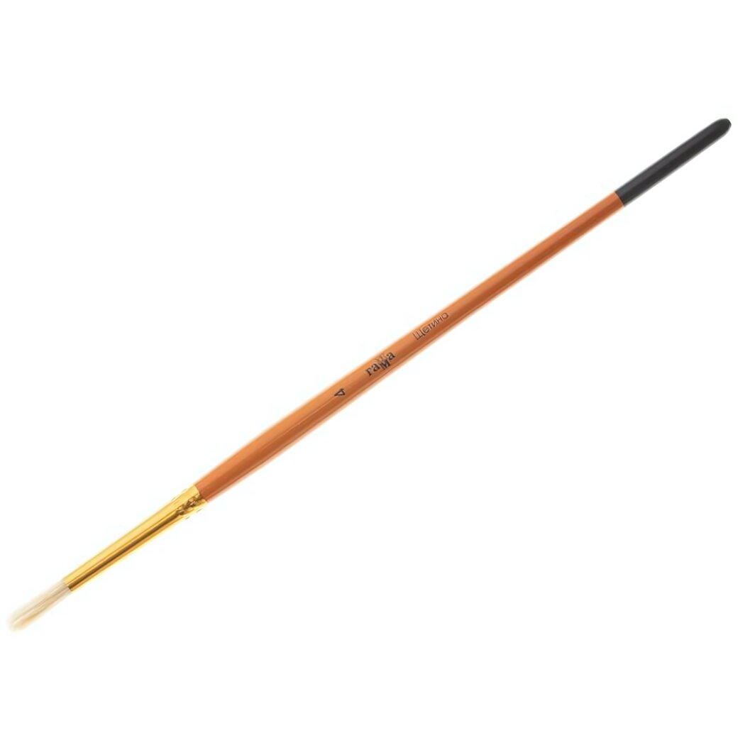 Кисть для рисования Гамма, щетина №4 круглая, упругая, для масла, акрила