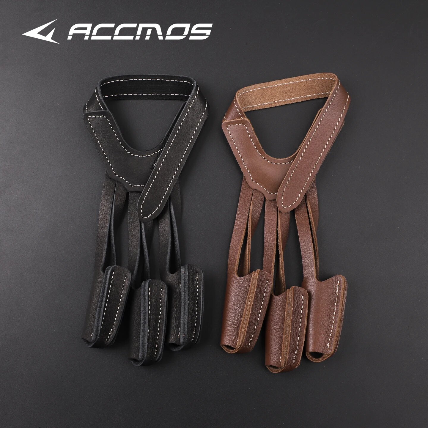 Кожаные перчатки для стрельбы из лука ACCMOS, brown L