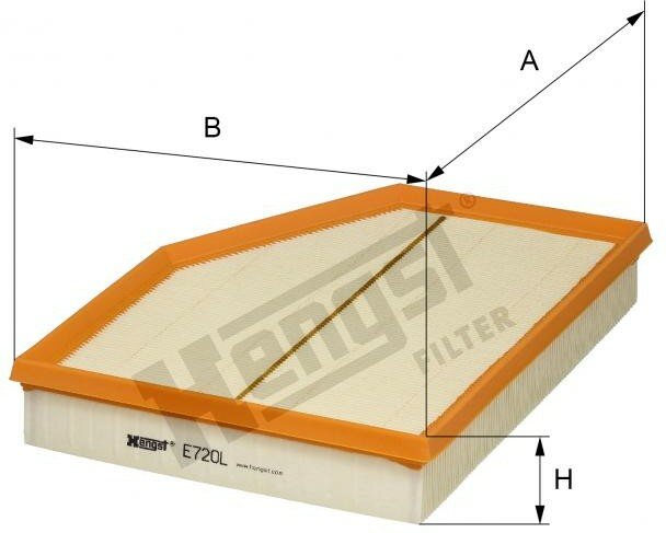 Фильтр воздушный HENGST E720L Bmw E60, E61, E63 7, 03->