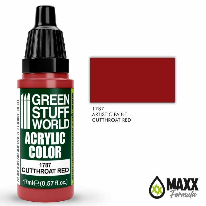 Краска акриловая 1787 цвет Cutthroat Red, 17 мл, Acrylic Color, Green Stuff World