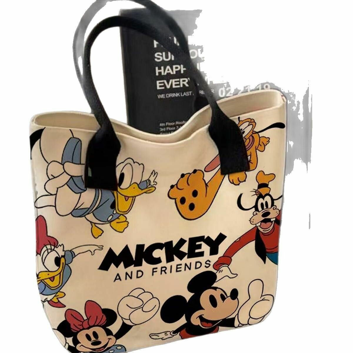 Сумка Disney Bucket Bag, для плеча, принт, с ремешком, белая — фото 1