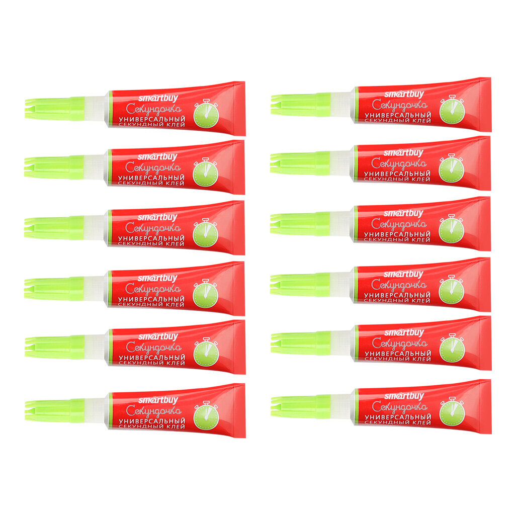 Супер-клей Smartbuy SBT-SG-1P1 (универсальный, прозрачный), 3 гр, 12шт