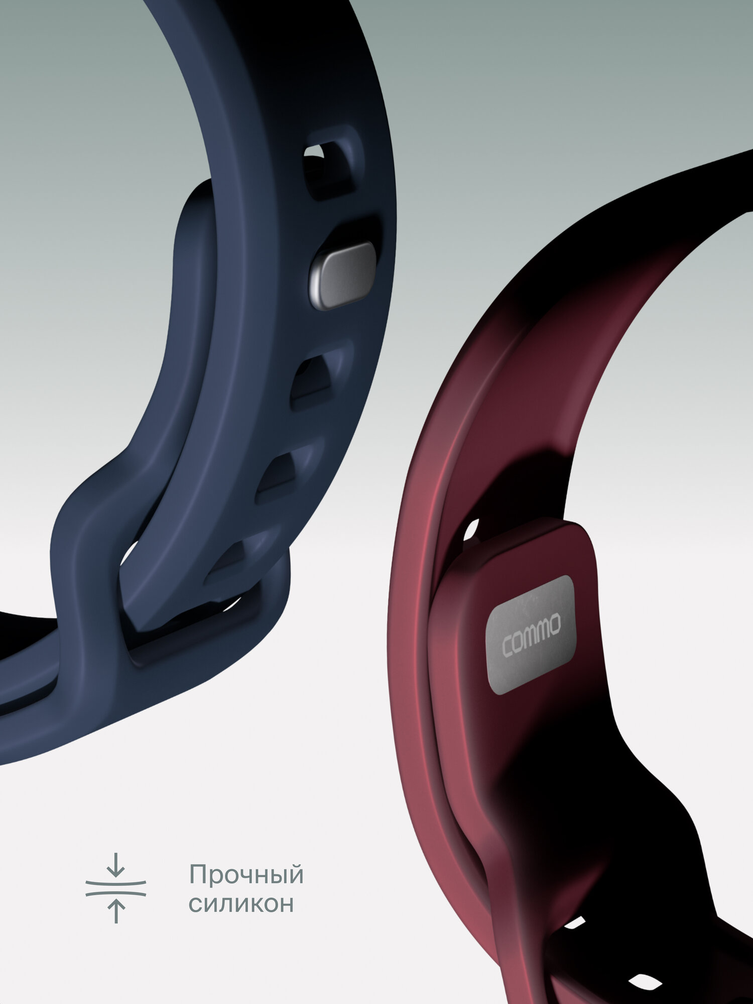 Cиликоновый ремешок Commo Flex Band, совместимый с Apple Watch, 38/40/41/42mm, Тёмно-синий — фото 1