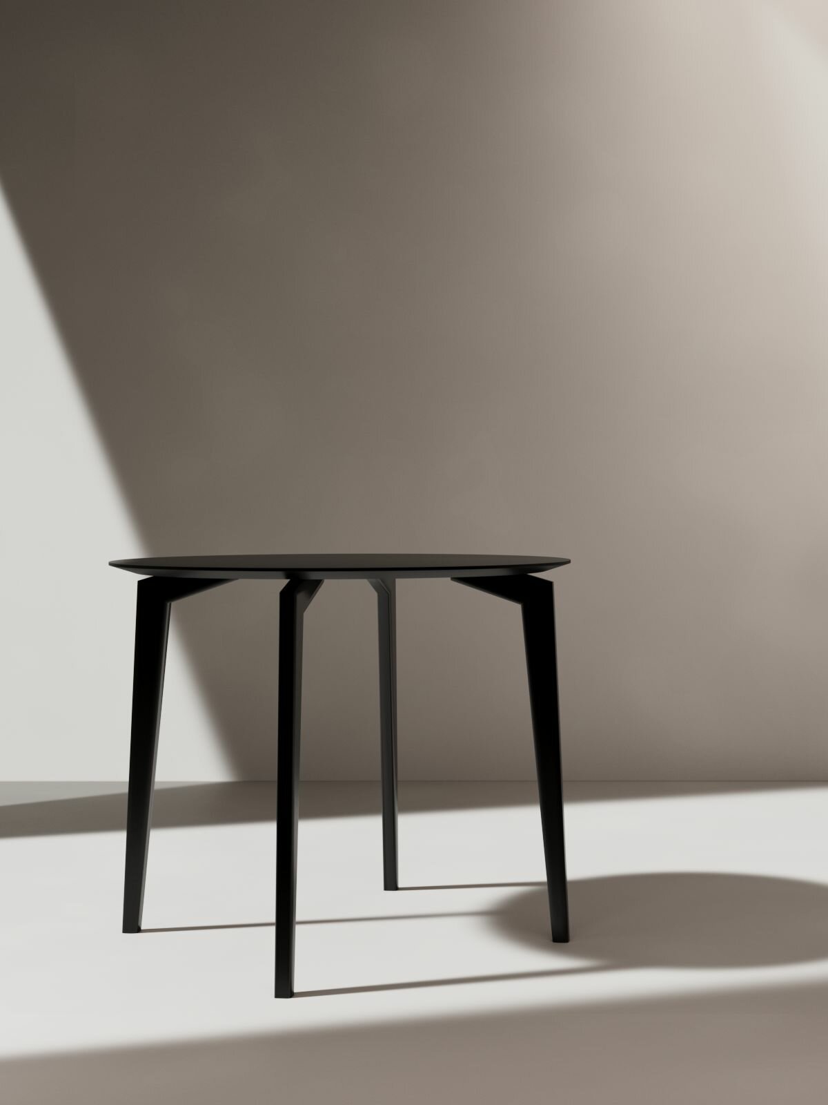 Стол круглый кухонный обеденный деревянный, 100 см, чёрный, большой - Rogoletto Premium