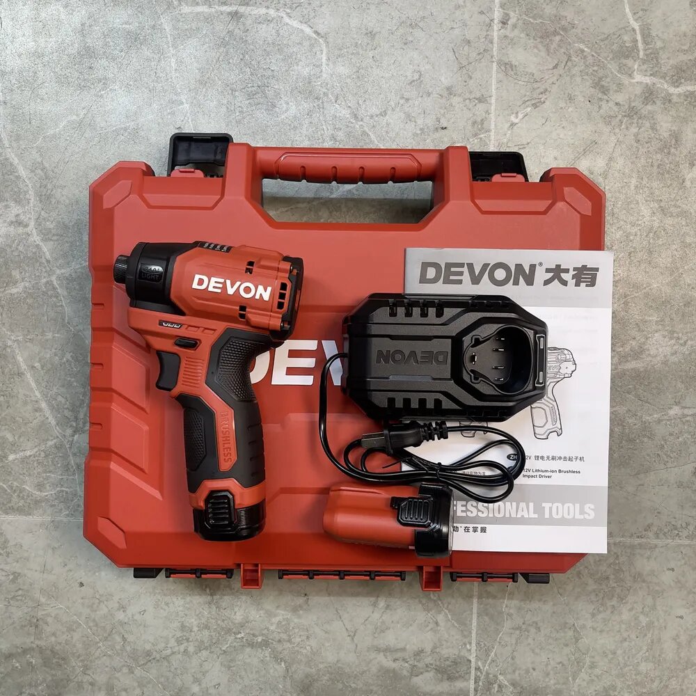 DEVON 12V литий - электрический бесщеточный 5767 ручной сверлильный отвертка двойной заряд 2.0AH