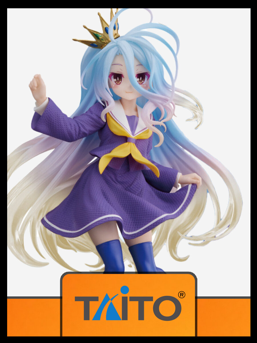 Оригинальная фигурка Shiro от Taito из аниме No Game No Life / Широ «Нет игры – нет жизни» 18 см
