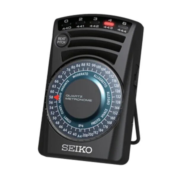 SEIKO SQ50 Метроном для акустической и бас-гитары, пластиковый корпус, черный цвет, в комплекте аксессуары — фото 1