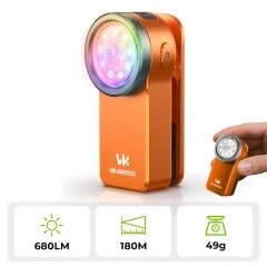 Wurkkos HD03 мини-фонарь USB-C 680 лм Оранжевый, Orange