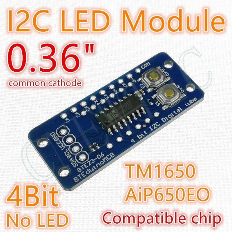 0.36" I2C LED модуль TM1650, 4bit No LED