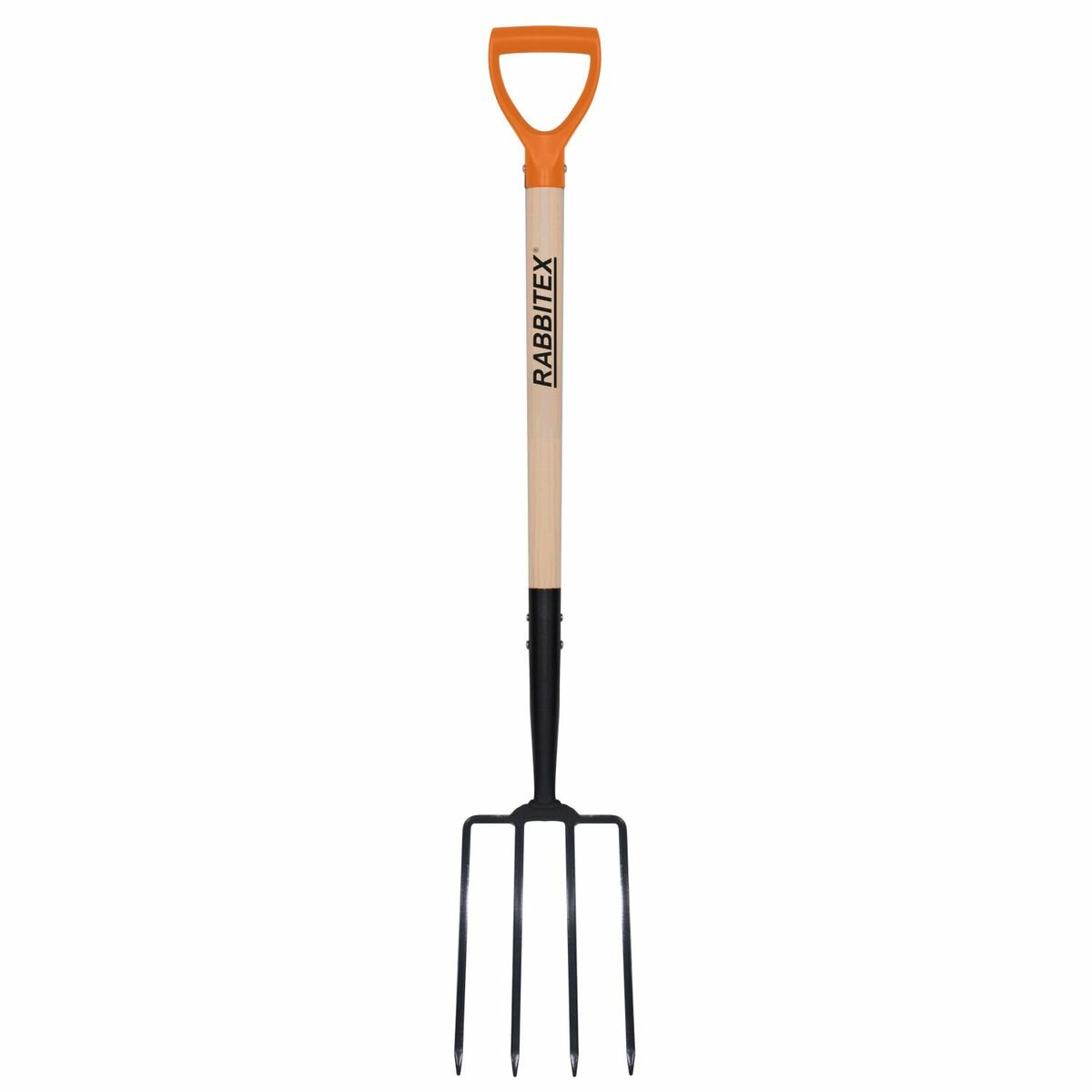 Вилы копальные стальные 19х28 см, общая длина 115 см, деревянный черенок, V-ручка, RABBITEX (700492)