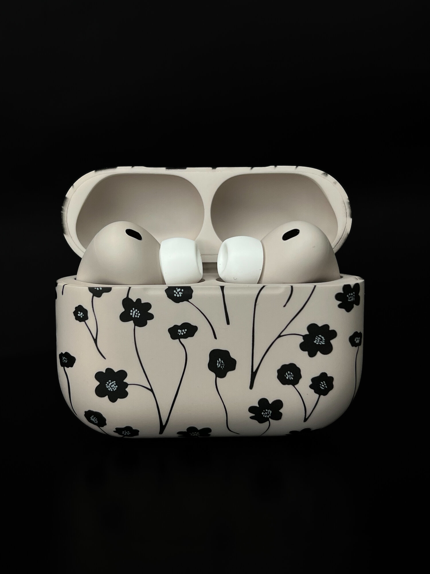 Наушники AirPods Pro 3 (ANC, MagSafe, 2025) "Custom flowers #02" Матовые, тотал.