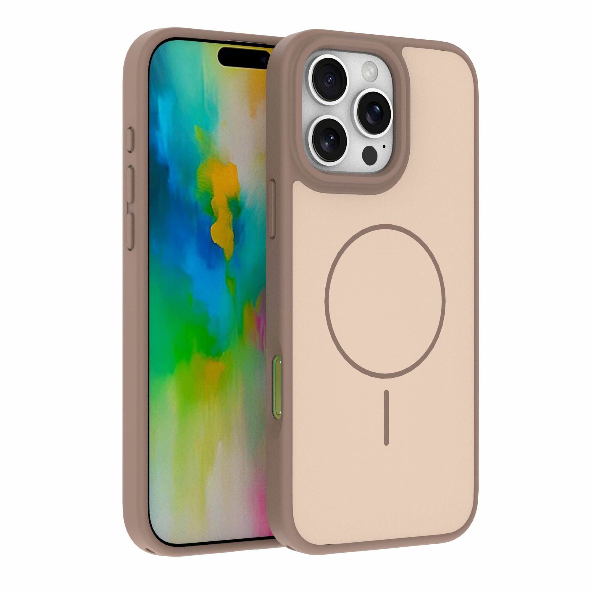 Противоударный чехол Supreme Two-tone Case с поддержкой MagSafe для iPhone 16 Pro Max коричневый
