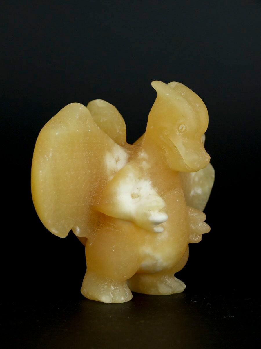 Дракон фигурка из Кальцита 8 см / Статуэтка дракона из кальцита / Натуральный камень