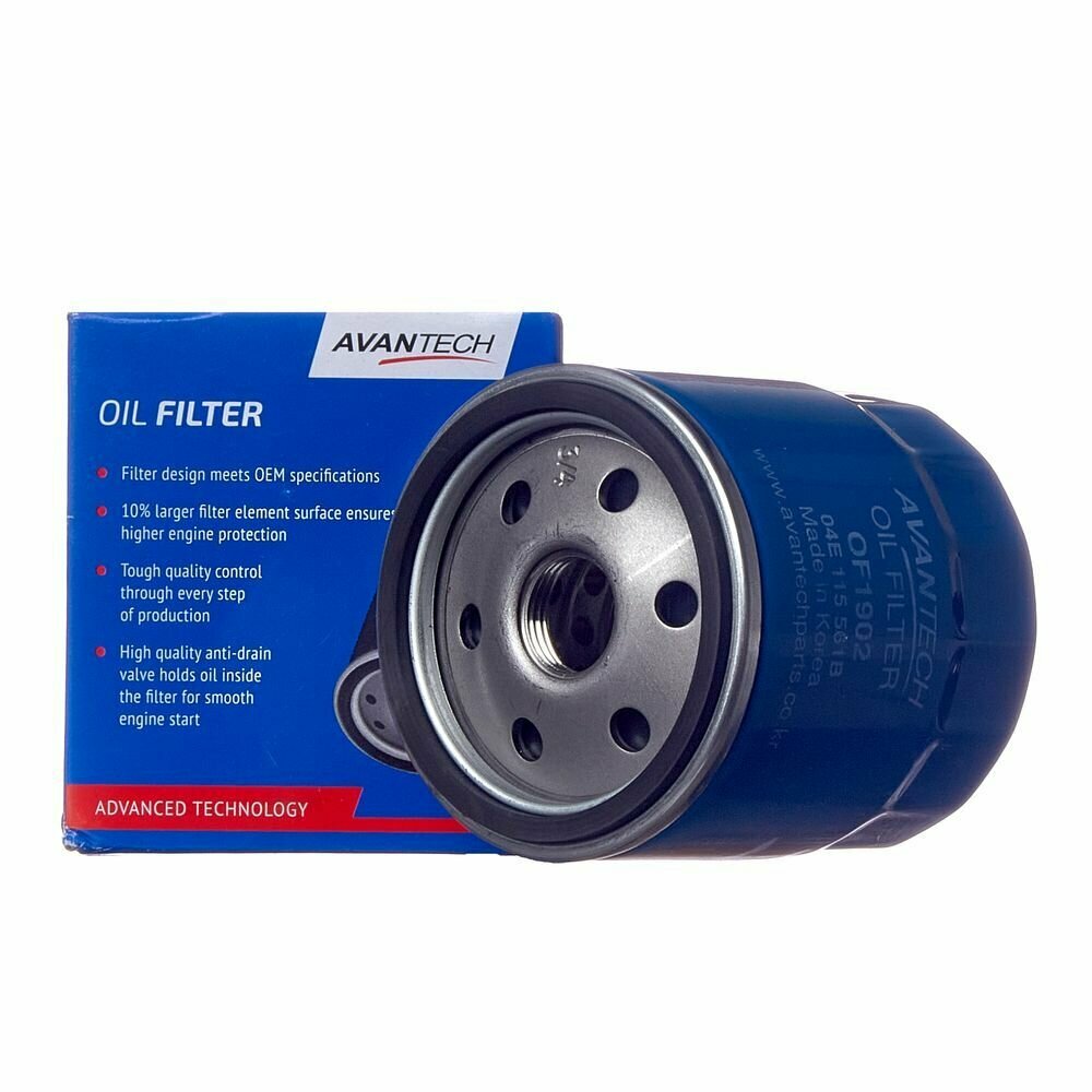 Фильтр масляный, для Шкода Октавия 2019, Рапид 2019, Фольксваген Поло 2020, Пассат 2019, Тигуан 2020 арт OF1902