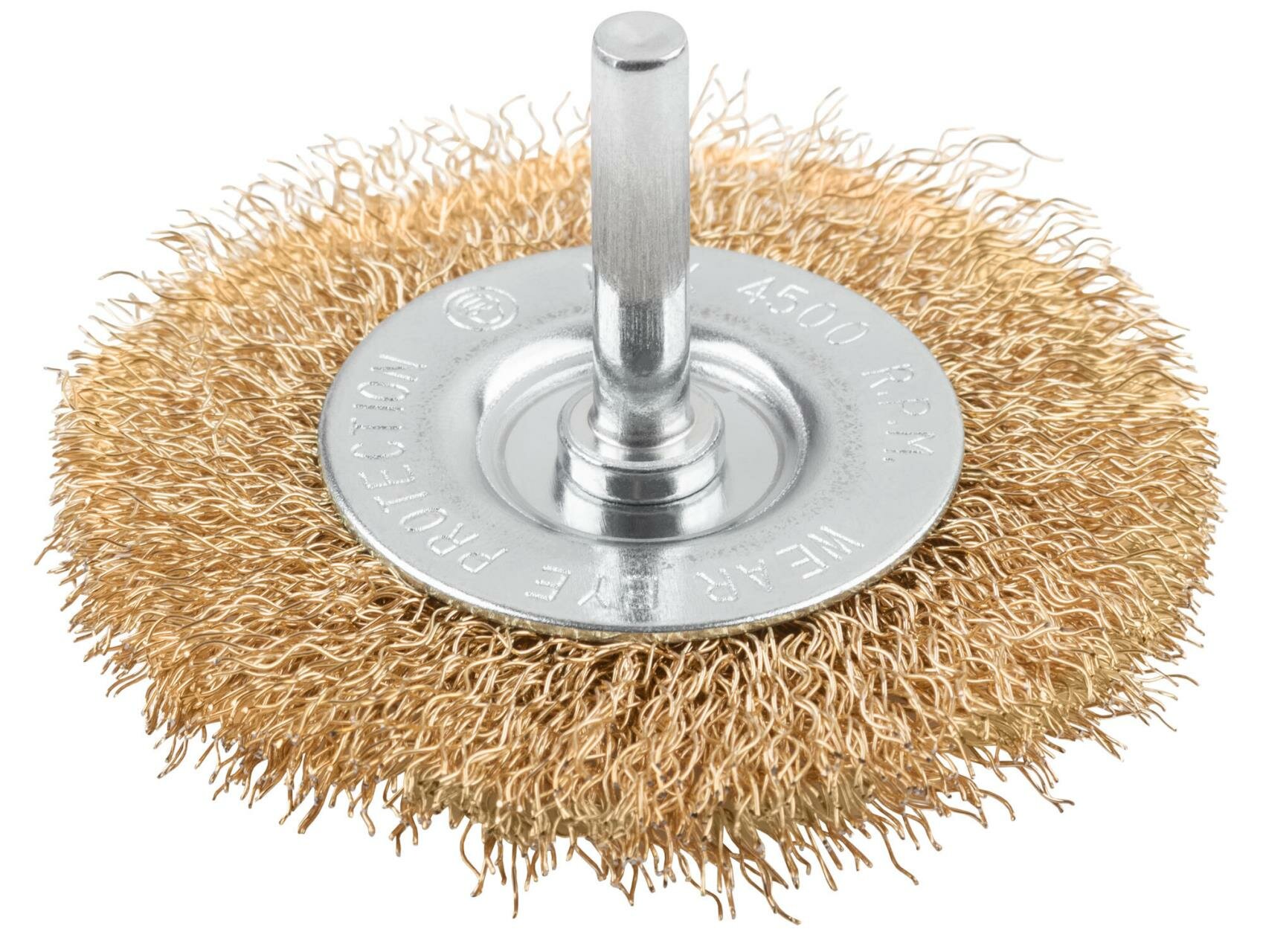 Щетка для дрели, тип "Плоская", латун. витая проволока 0,3 мм, 75 мм, блистер, CUTOP Profi