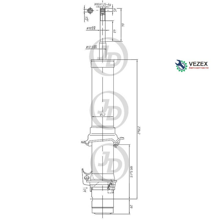 JUST DRIVE JAA0138 Амортизатор газомасляный передний правый /341138/