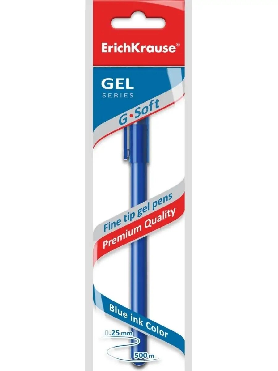 Ручка гелевая ErichKrause G-Soft, цвет чернил синий