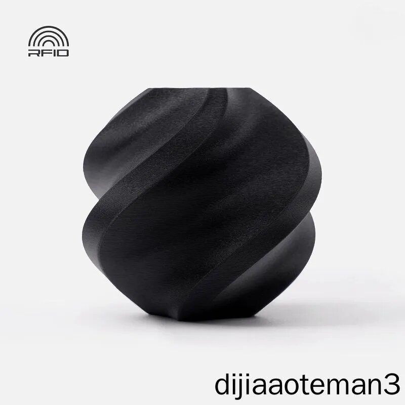 Bambu Lab PLA Matte: прочность, легкое отслаивание, высокая скорость печати, RFID. Матовый угольно-черный 11101 1 кг с катушкой