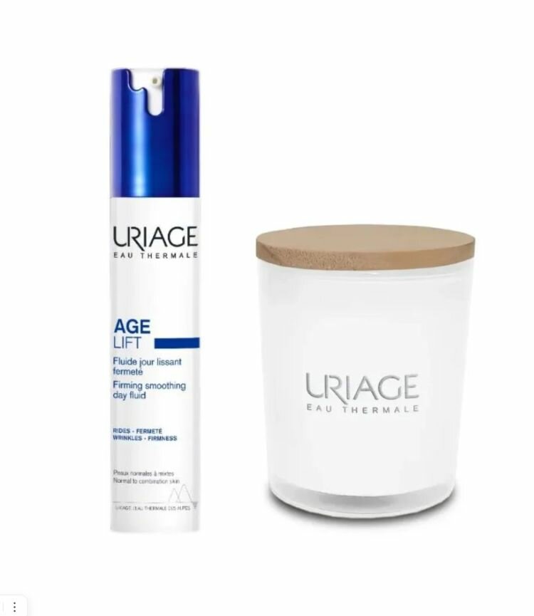URIAGE эйдж лифт набор: Дневная разглаживающая укрепляющая эмульсия, 40 мл + Свеча в подарок