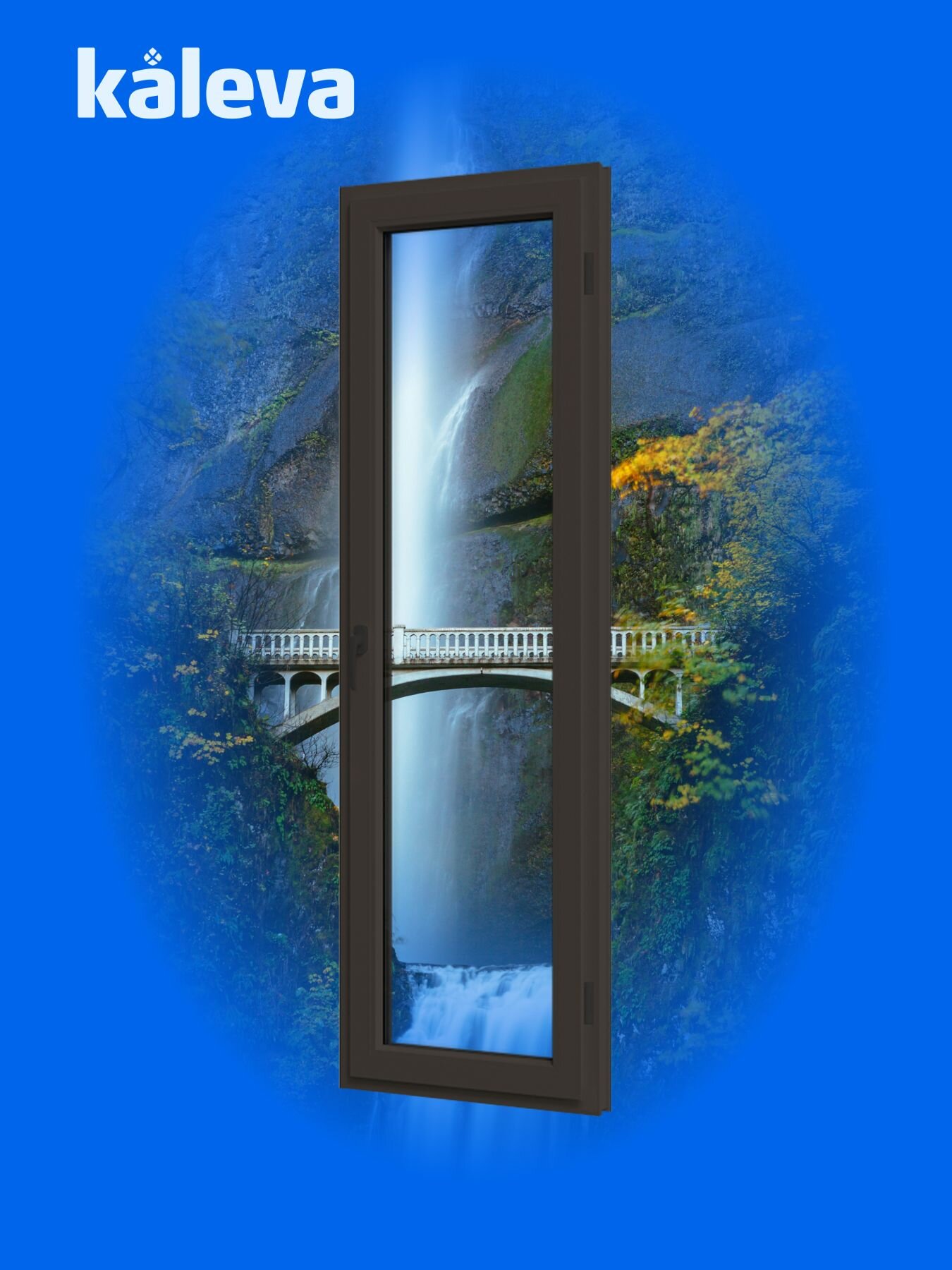 Балконная дверь ПВХ Kaleva 204х67 см одностворчатая правая двухкамерный стеклопакет с энергосберегающим стеклом