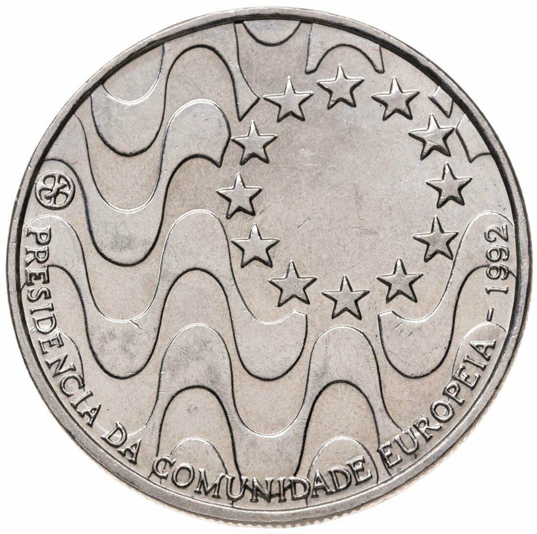 Португалия 200 эскудо escudos 1992 Председательство Португалии в Евросоюзе, Мельхиор медь-никель, в сохранности AU-UNC