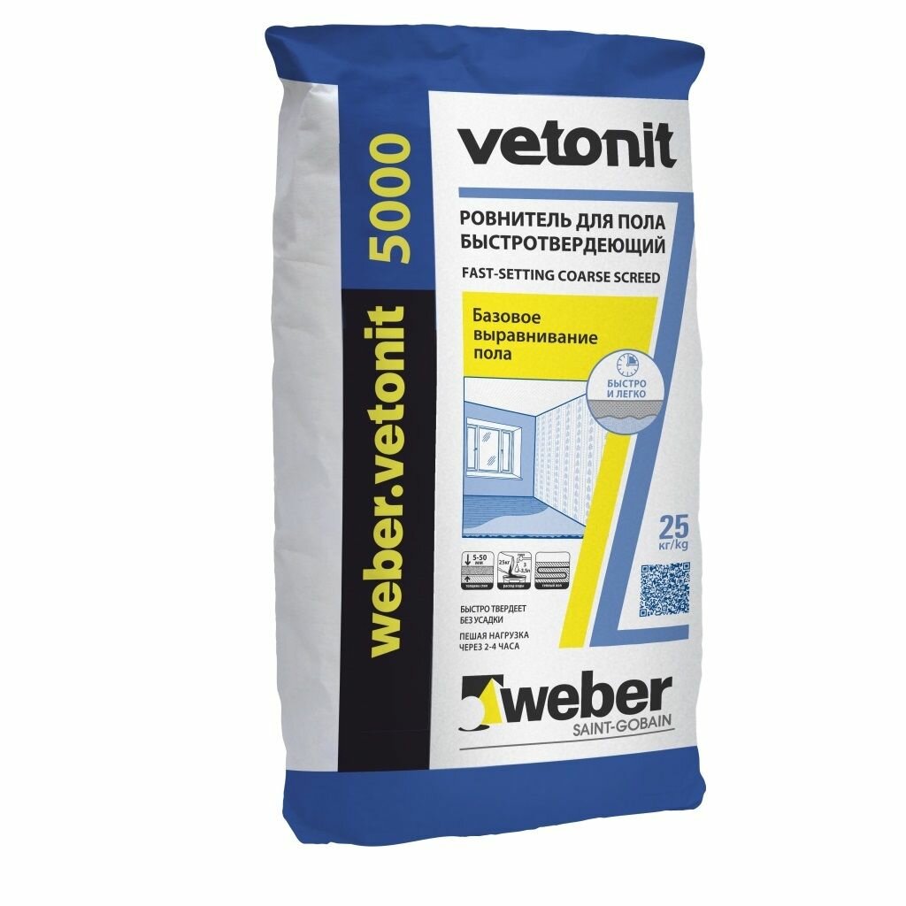 Ровнитель пола Vetonit 5000 (Ветонит 5000) Weber (Вебер) 25 кг