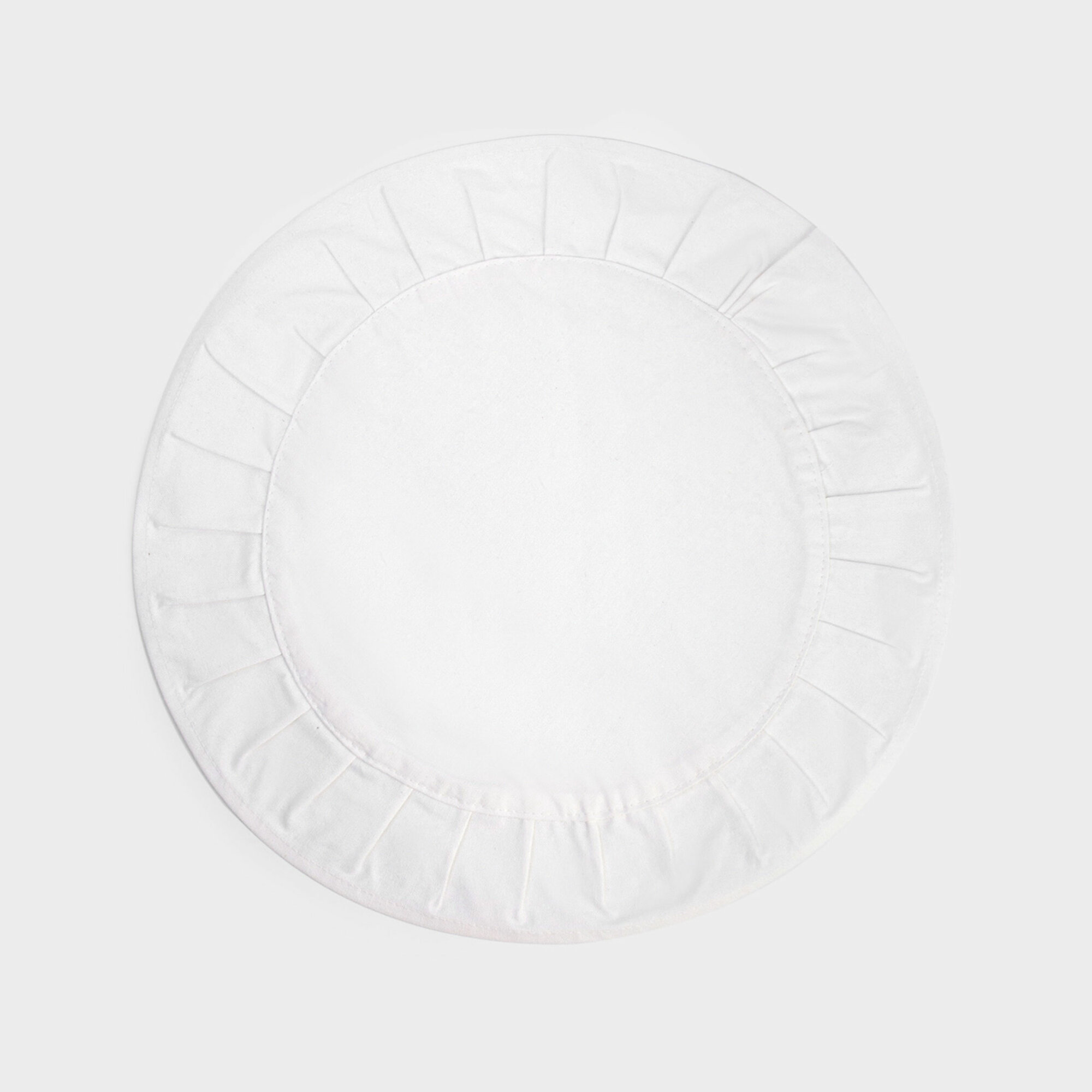 Салфетка под приборы, 38 см, хлопок, круглая, молочная, Волнистые края, Color wavy, Kuchenland