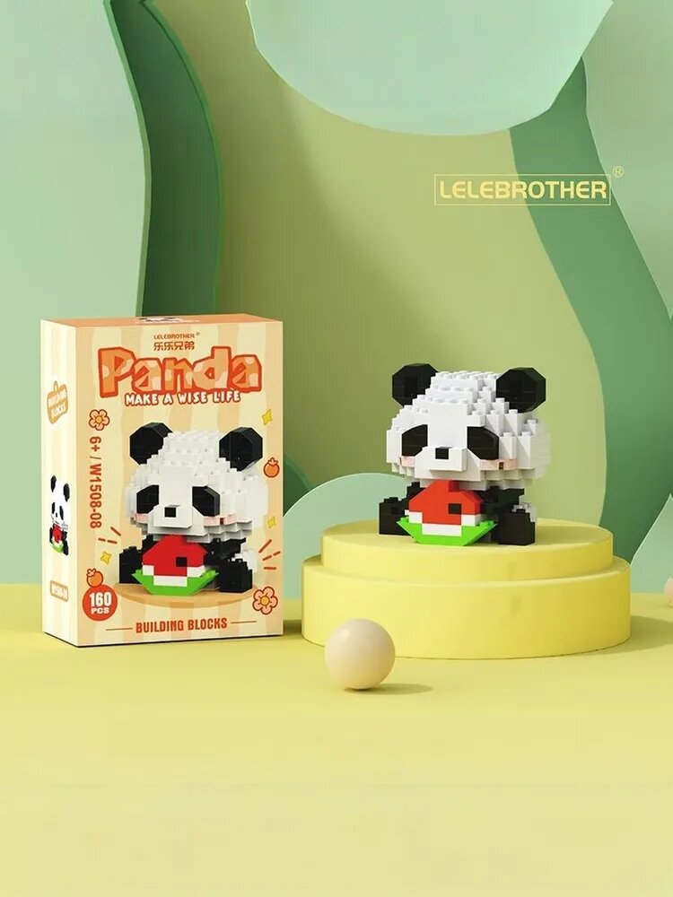 3D Конструктор "Леопардовый котик" из мини блоков, сборная модель животного, для детей 6-18 лет,5.5 см