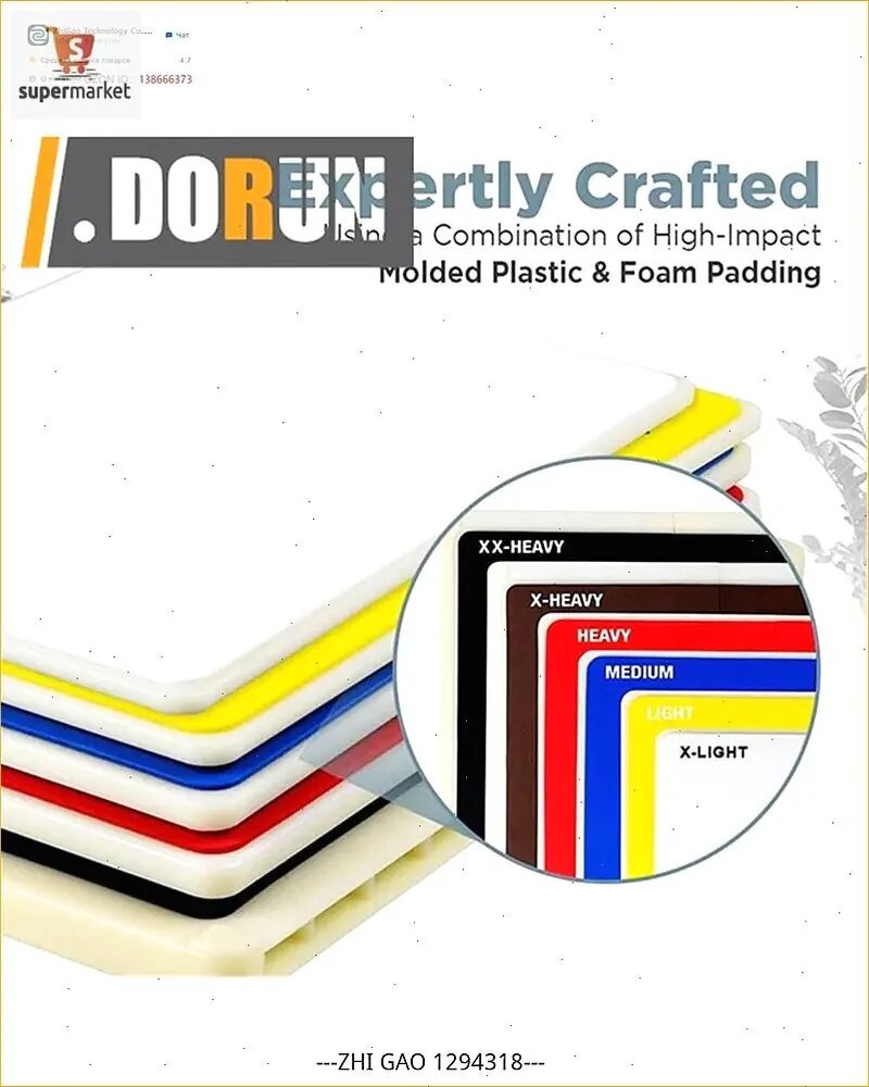 Доска для тхэквондо DORUN Expertly Crafted, High-Impact Molded Plastic & Foam Padding, для тренировок, XS, Черный/Желтый