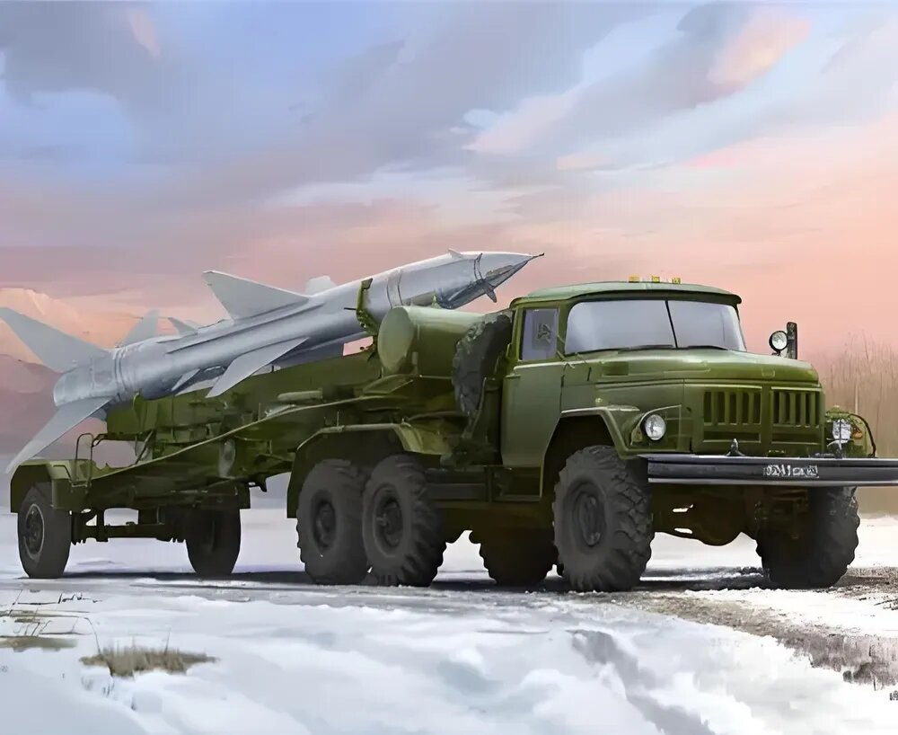 Trumpeter 01033 1/35 Российский тягач ЗИЛ-131В и транспортная машина САМ-2