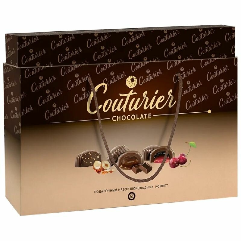 Конфеты COUTURIER шоколадные Подарочный набор "Бежевая" (пакет с ручкой) 320г