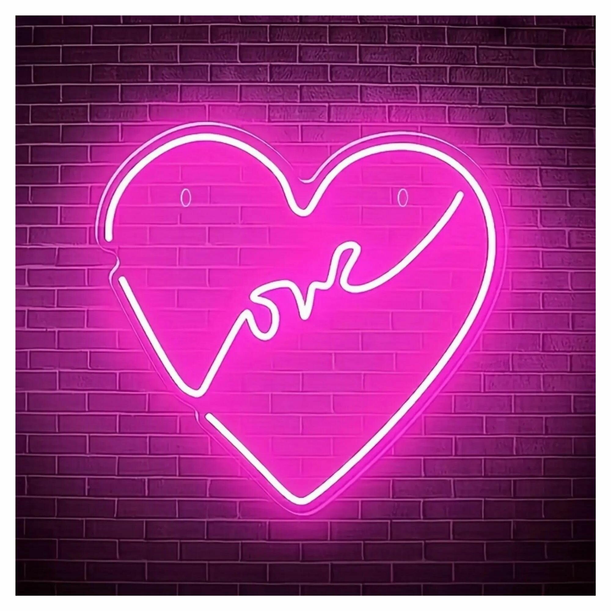 Heart Shape Love Неоновая Вывеска 30,48смх30,48см