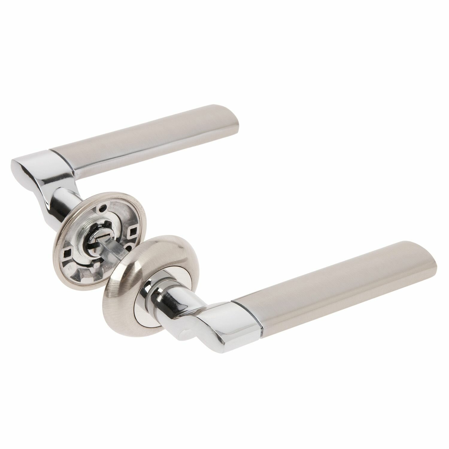 Ручка двери Code Deco раздельная конструкция, матовый никель и хром, комбинированный цвет (H-14092-A-NIS/CR)