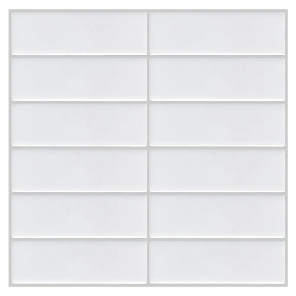 Стеновая панель белого цвета для ванной комнаты или кухни, реечная, глянцевая, ХДФ