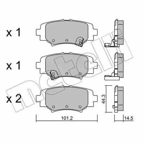 Колодки тормозные дисковые /комплект 4 шт/ Metelli 2209930 для Mazda 3