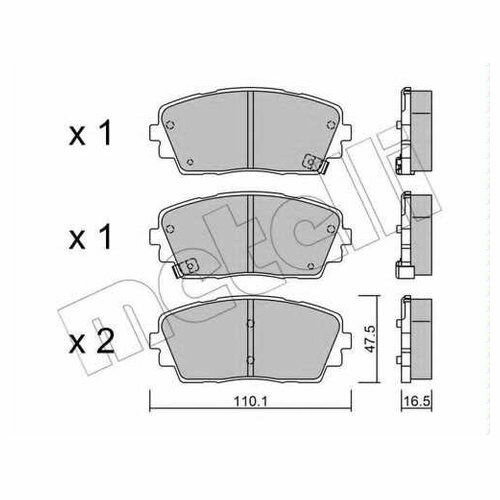 Комплект передних тормозных колодок Metelli 22-0941-0 для Kia Picanto (2011-н. в.)