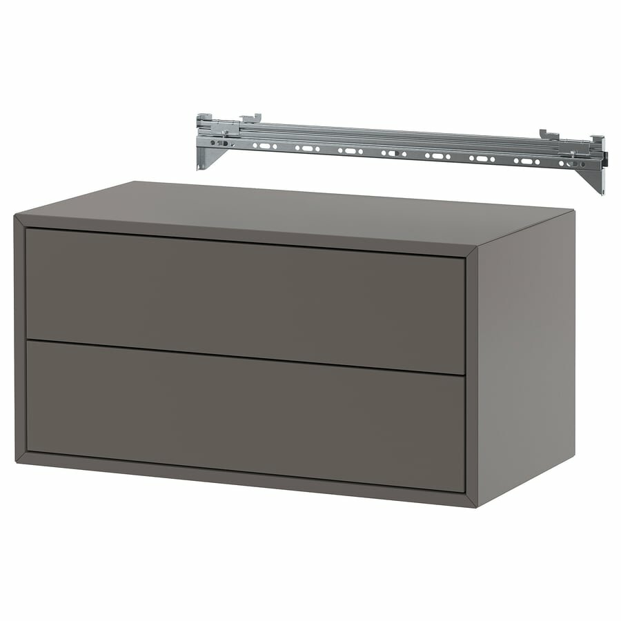 Тумба с 2 ящиками настенная IKEA EKET цвет темно-серый 70x35x35 см 295.903.71