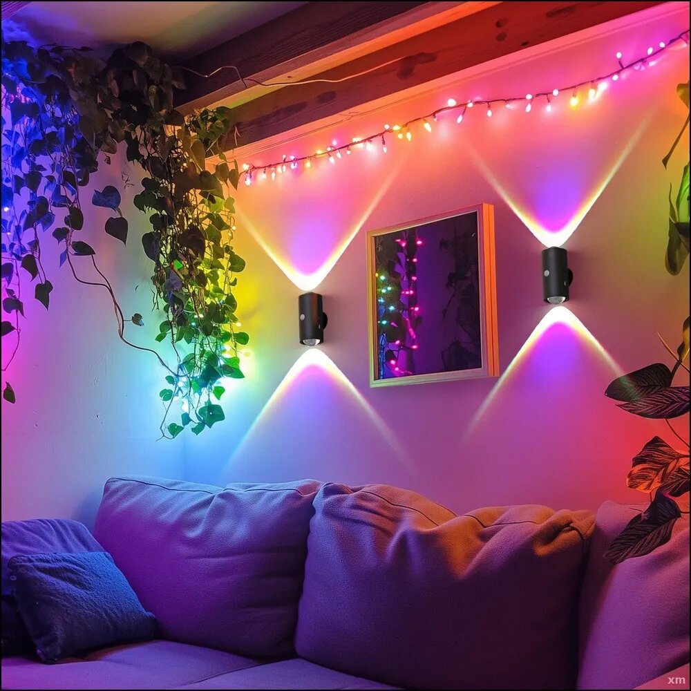 Ночник, лампа закат RGB, ночник рассвета, настенный, для спальни, LED