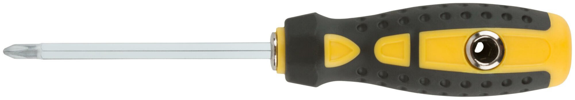 Отвертка с переставным жалом Профи, прямая и Т-обр, CrV сталь, прорезин. ручка, 6х130 мм РН2 SL6