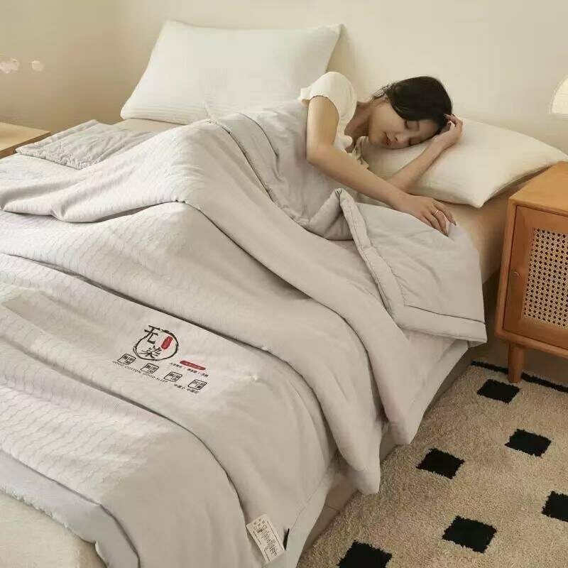 Хлопковое одеяло класса А. Хлопковое жаккардовое соевое летнее прохладное одеяло.200×230cm，серый