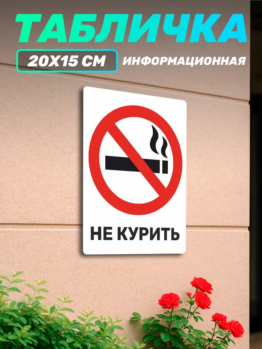Табличка на дверь информационная для офиса Не курить