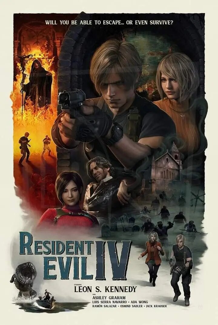 Resident Evil 4 постер на холсте 20x30см, цвет 31