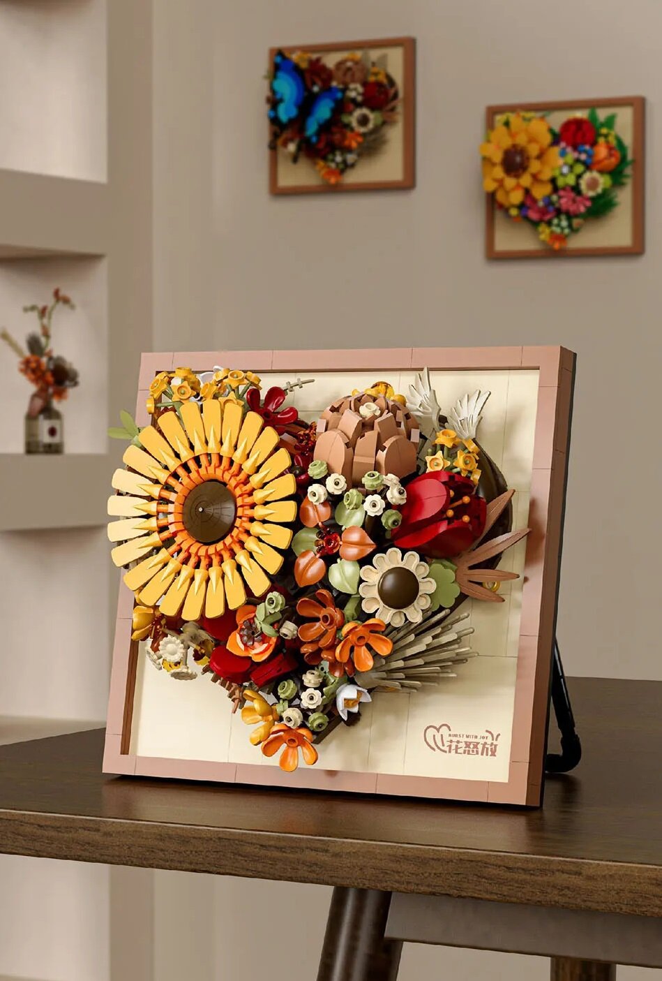 Конструктор 3D RTOY Цветы в Скандинавском Стиле в Рамке, 727 деталей - WL2178